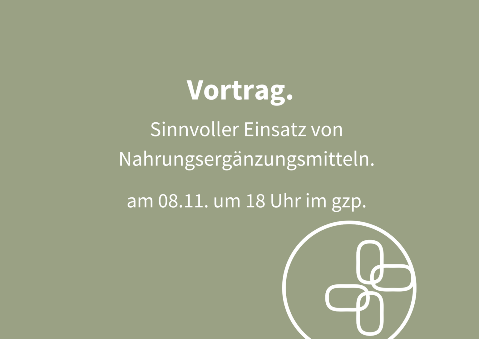 Vortrag. Sinnvoller Einsatz von Nahrungsergänzungsmitteln ...